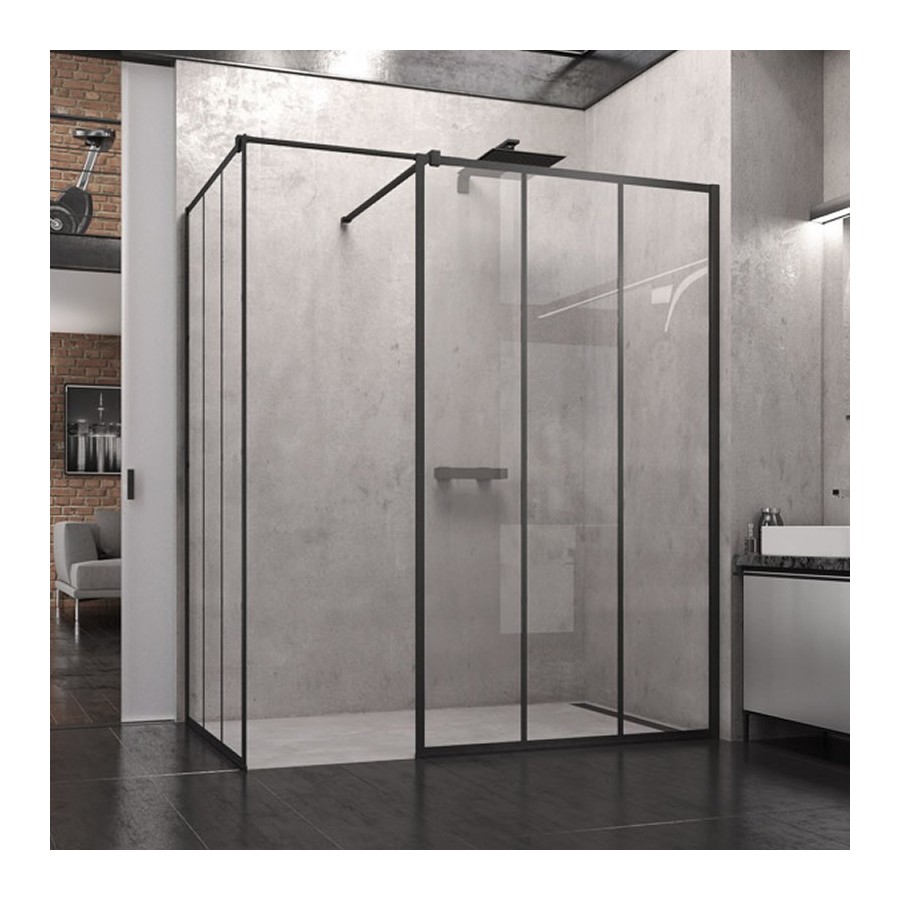 Sanswiss Easy Loft 72 kabina prostokatna Walk-in 120x90 cm czarny mat ...