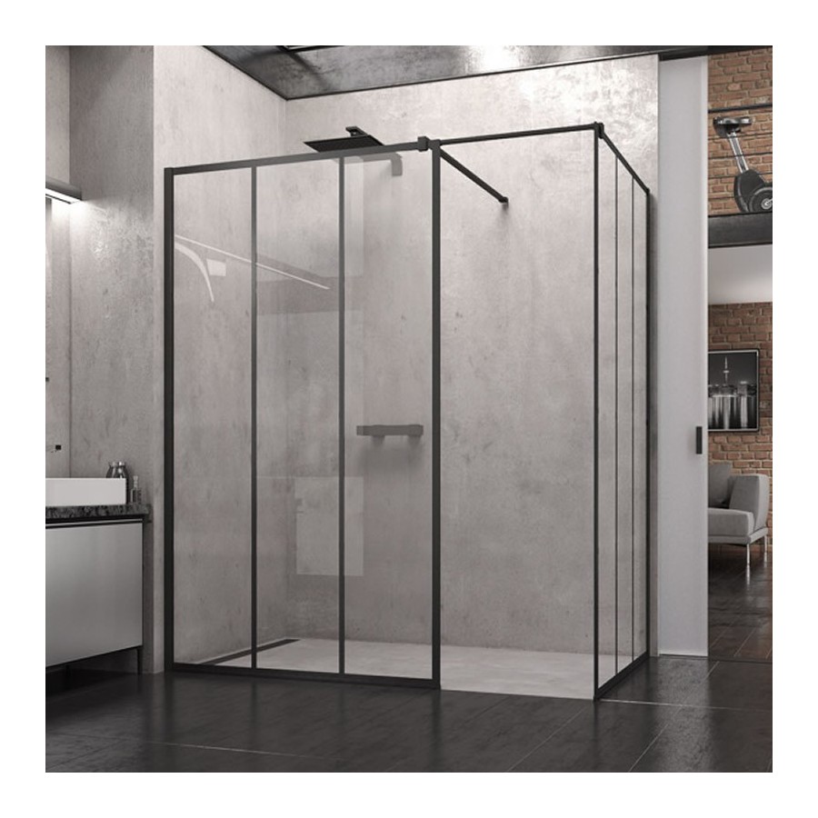 Sanswiss Easy Loft 72 kabina prostokatna Walk-in 120x90 cm czarny mat ...