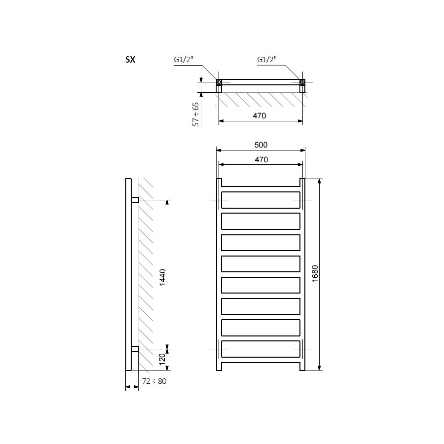 Terma Simple grzejnik 1680x500 mm zasilanie C.O. - Twojabateria.pl