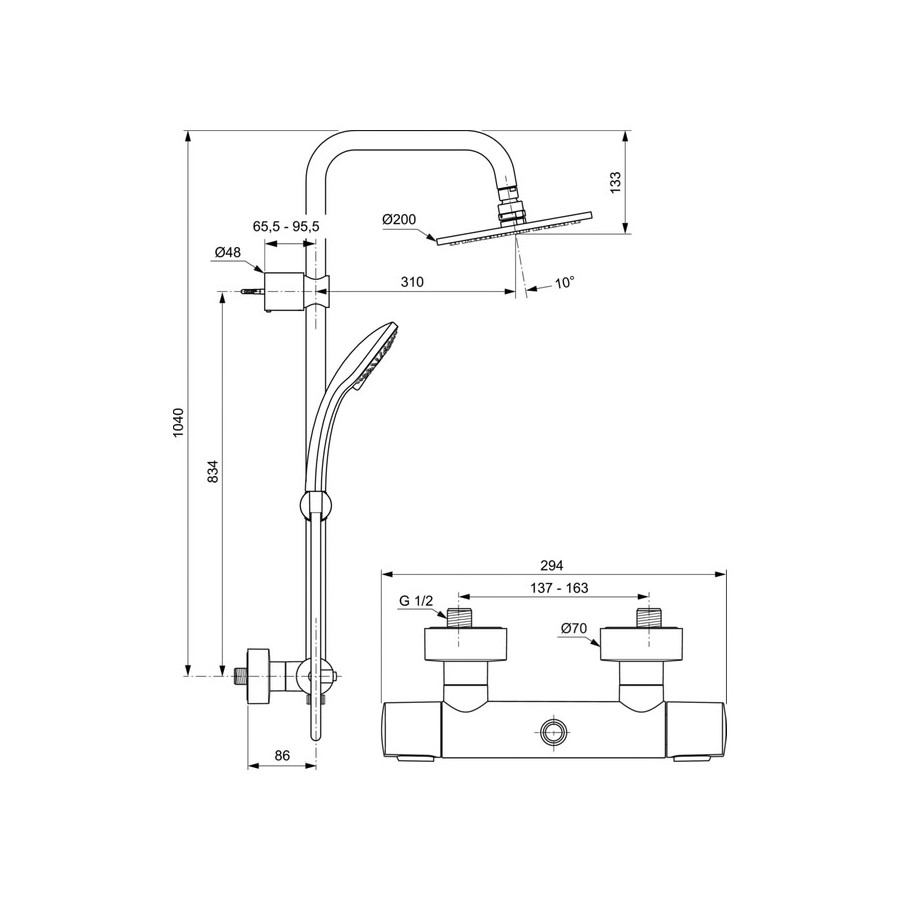 Ideal Standard Ideal Duo zestaw prysznicowy z baterią natryskową ...