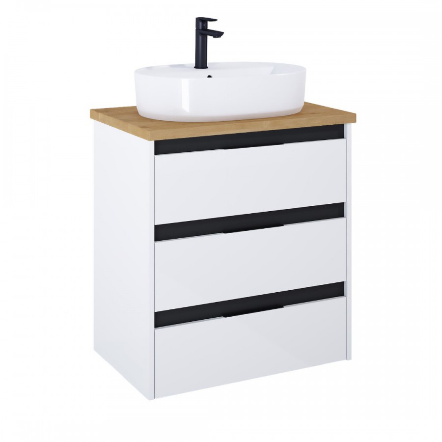 Roca Alpine szafka podumywalkowa 70 cm z blatem biały połysk A852044606 ...