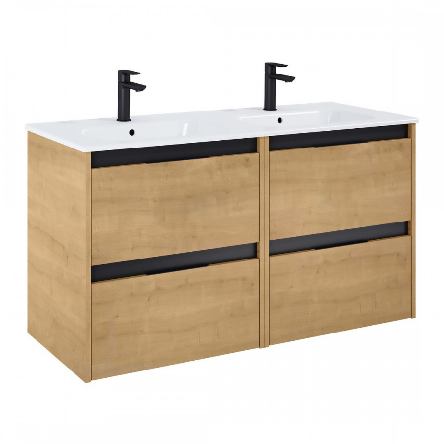 Roca Alpine zestaw łazienkowy 120 cm umywalka z szafką jasny dąb ...