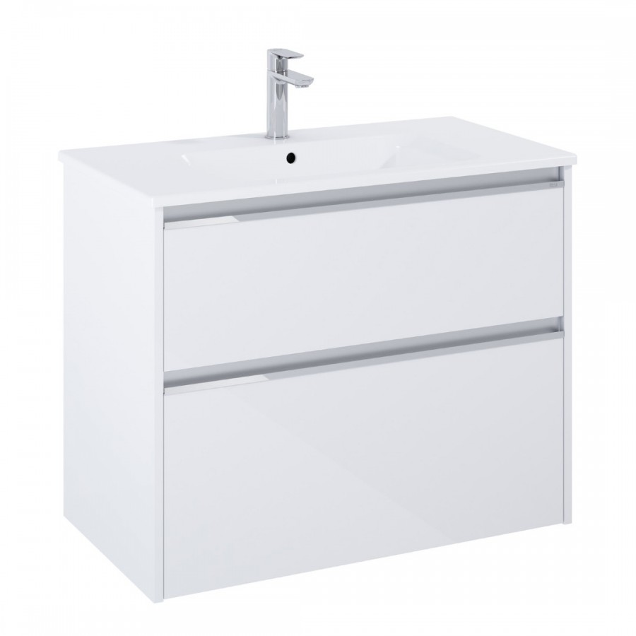 Roca Gap Pro compact slim zestaw łazienkowy 80 cm umywalka z szafką biały połysk A852069806 ...